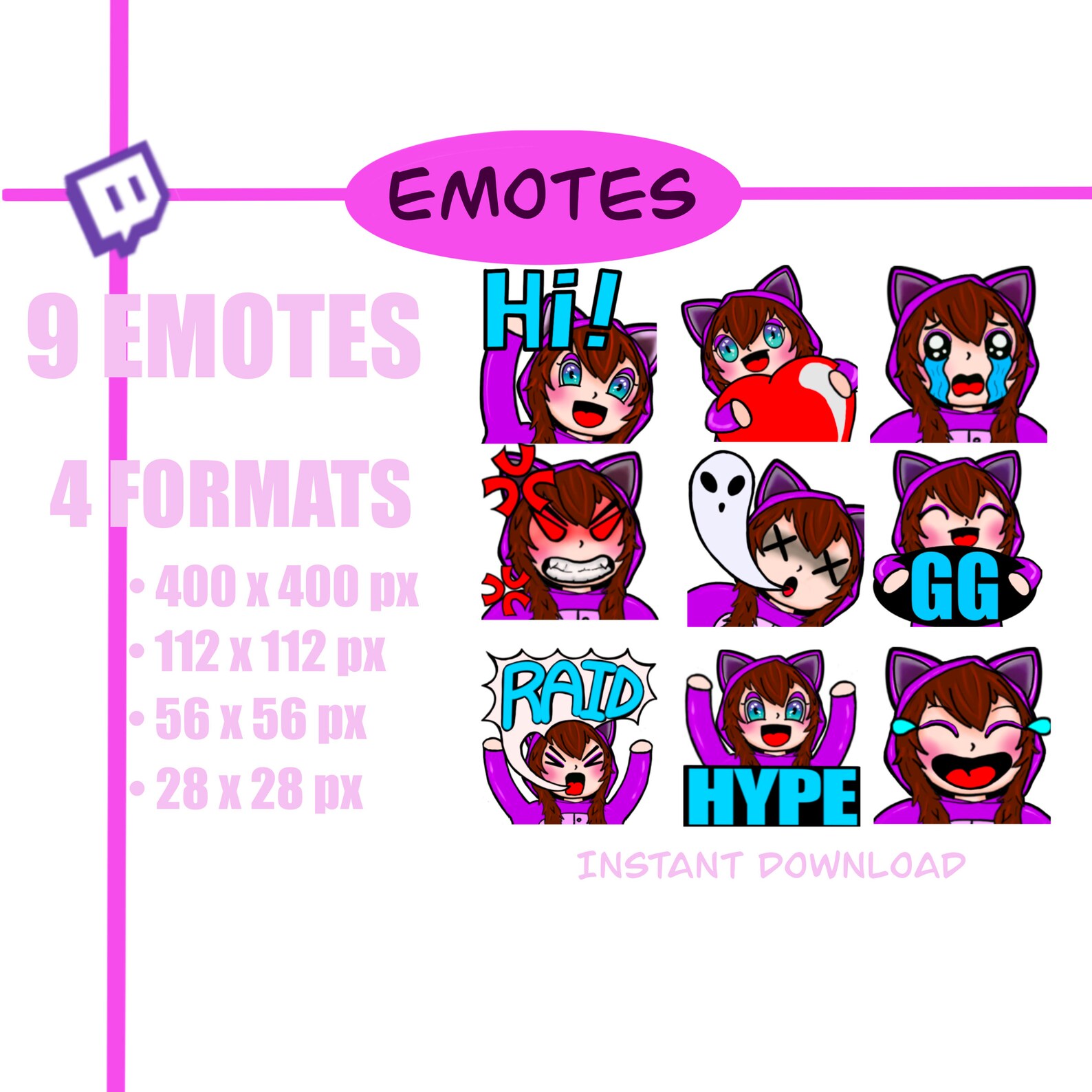 Twitch Emotes, Twitch Sub Emotes, Discord Emotes, Text Emotes, Kawaii ...