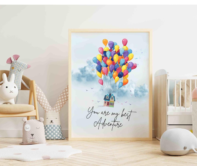 Up Movie Wall Art, Digital Download, Cute Pixar, Nursery Print, up Wall ...