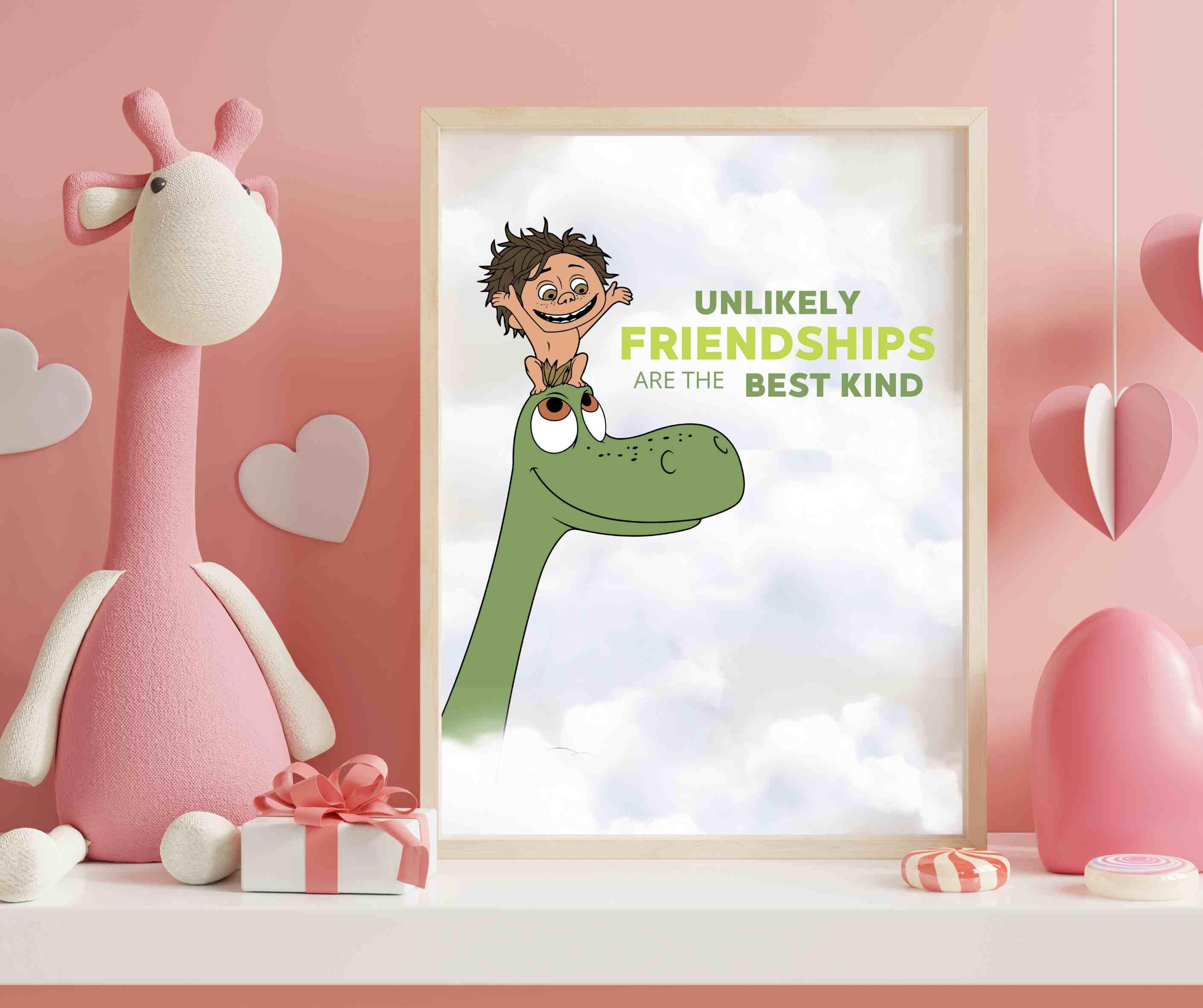 Kids Wall Art, Arlo & Spot Characters From the Good Dinosaur Print ...