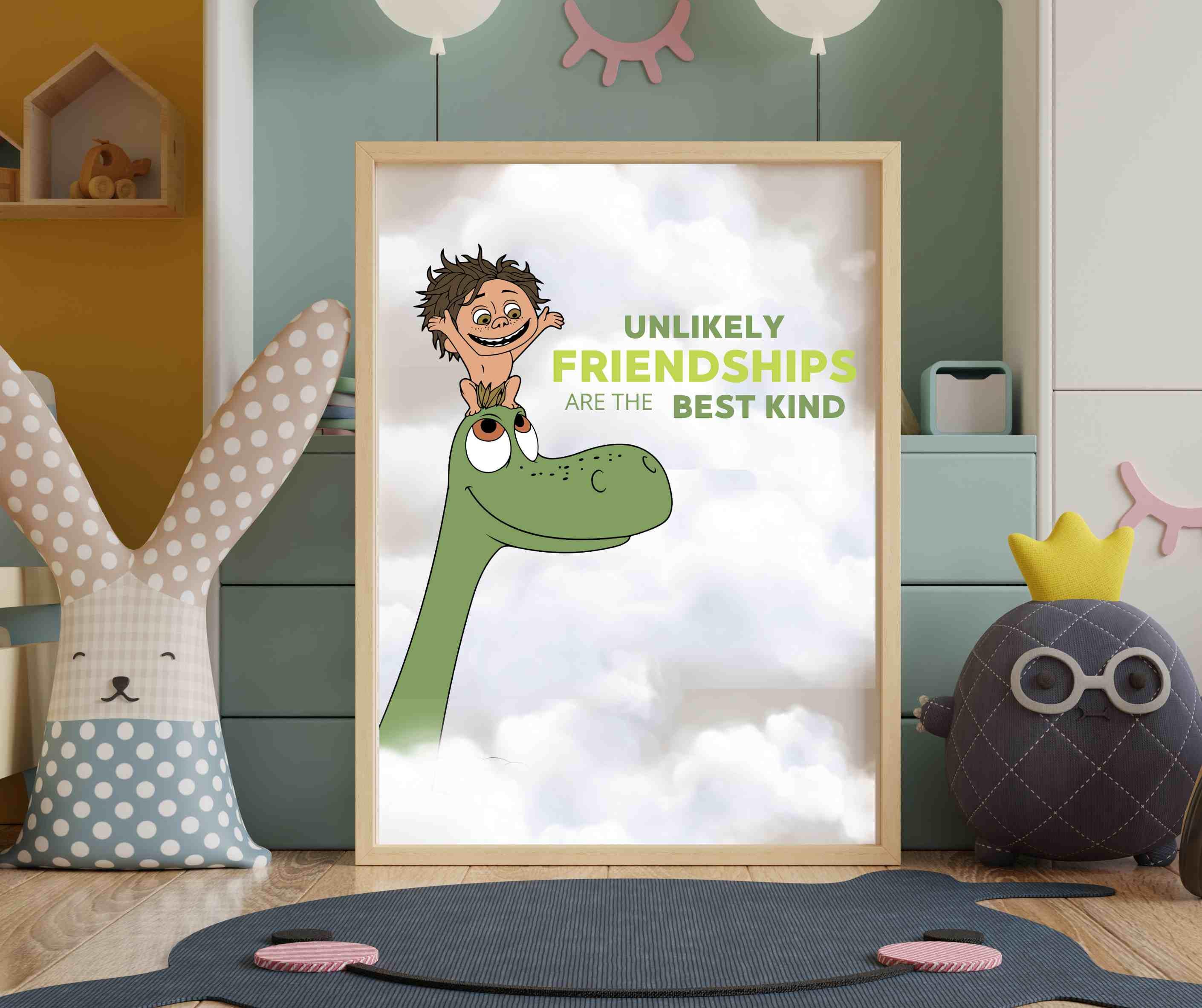 Kids Wall Art, Arlo & Spot Characters From the Good Dinosaur Print ...