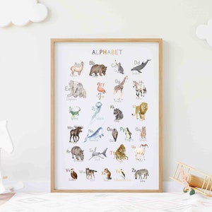 Animal Alphabet, PRINTTABLE WALL ART, Classroom Decor, Education Art ...