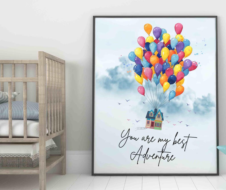 Up Movie Wall Art, Digital Download, Cute Pixar, Nursery Print, up Wall ...