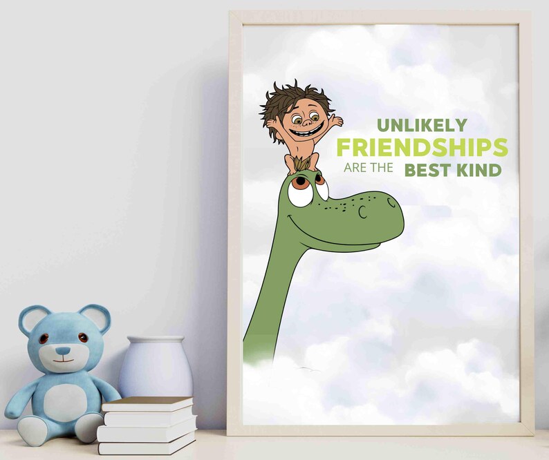 Kids Wall Art, Arlo & Spot Characters From the Good Dinosaur Print ...