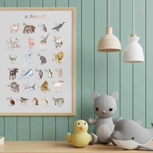 Animal Alphabet, PRINTTABLE WALL ART, Classroom Decor, Education Art ...