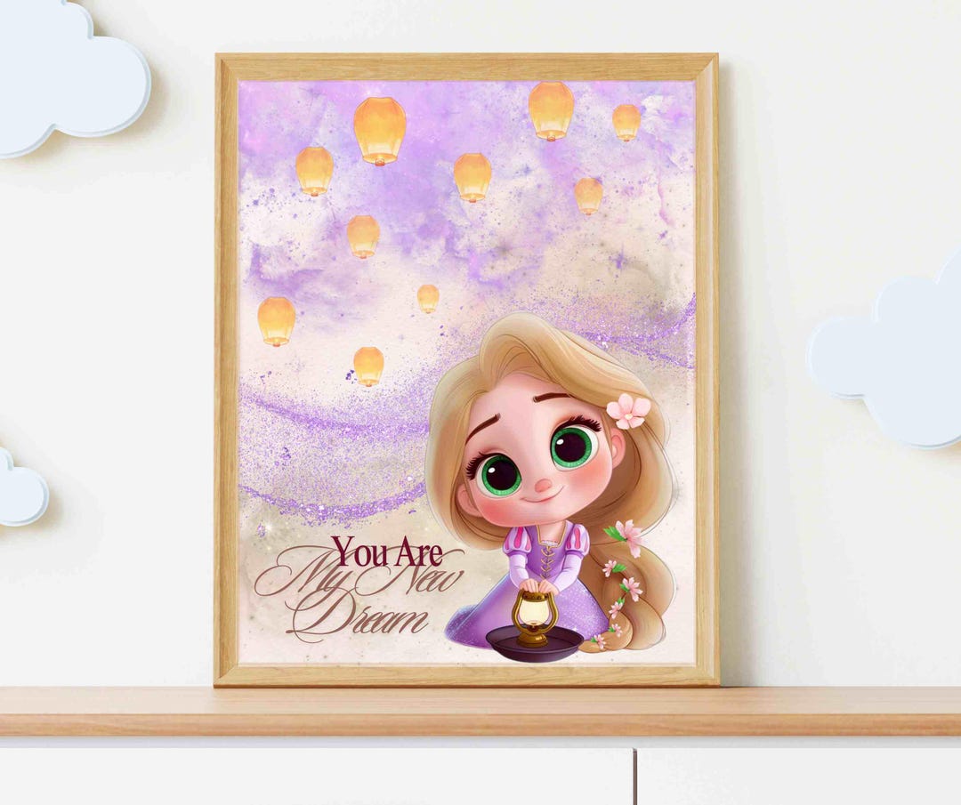 Baby Rapunzel Nursery Art: Tangled Princess Print (PNG File) - Etsy