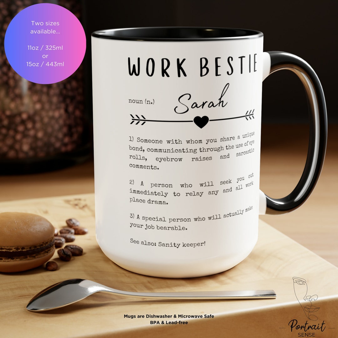 Custom Work Bestie Mug,personalized Work Bestie Cup,coworker Gift,gift ...