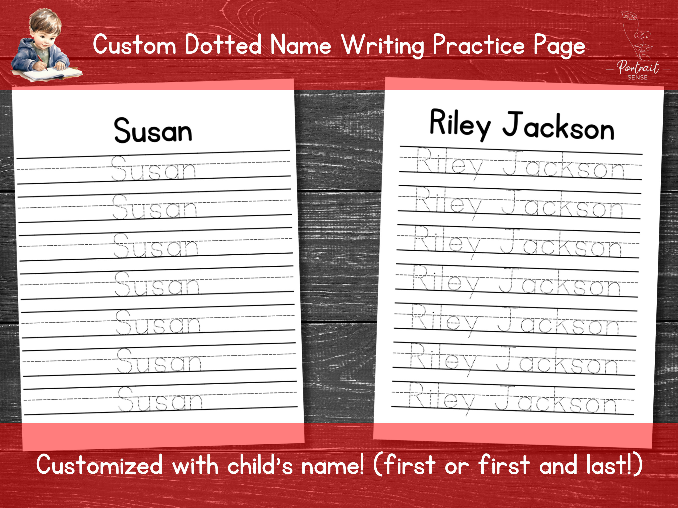 Custom Dotted Name Handwriting Practice Page Kids Name Writing Tracing ...