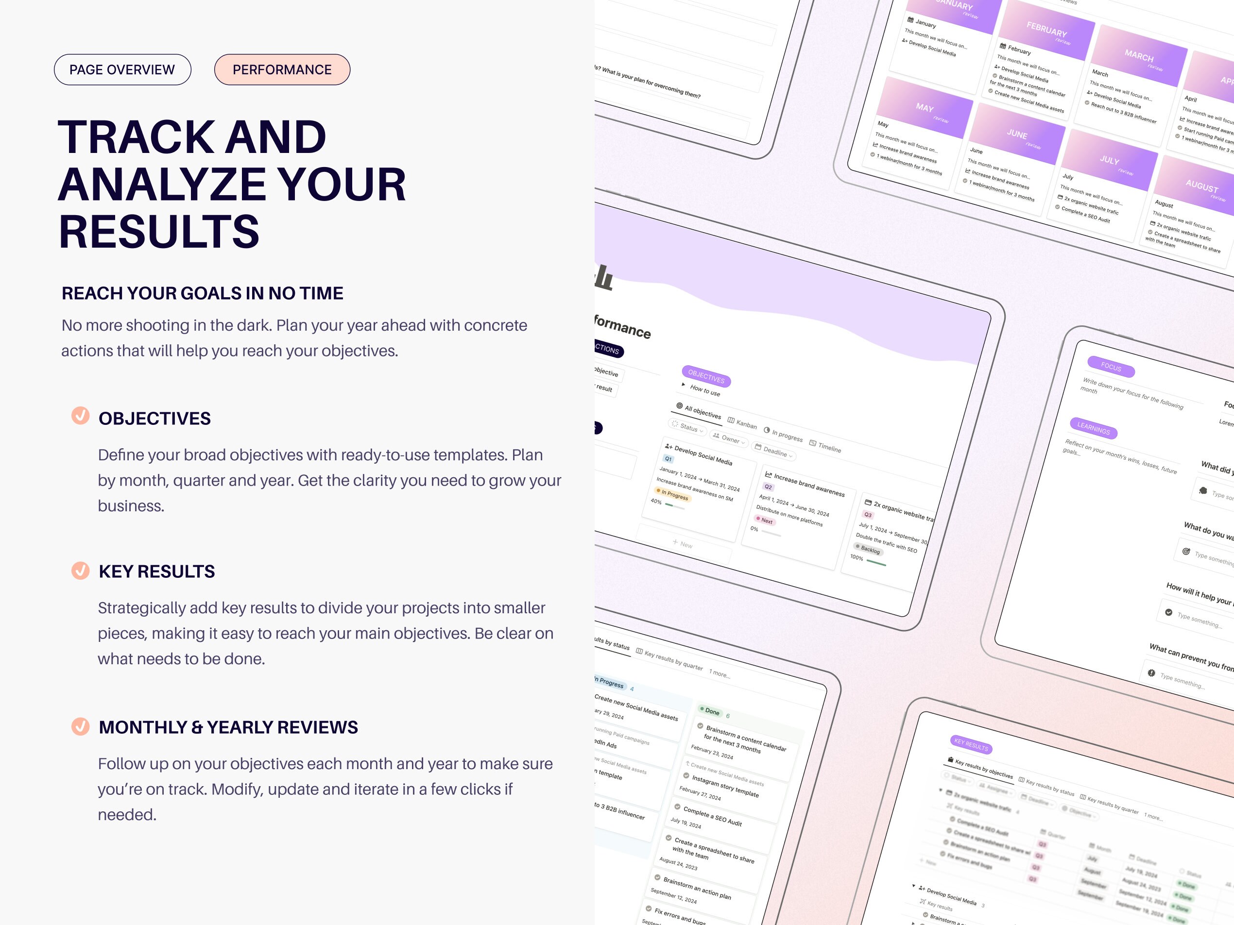 Marketing Notion Template Planner Dashboard | Content | Performance ...