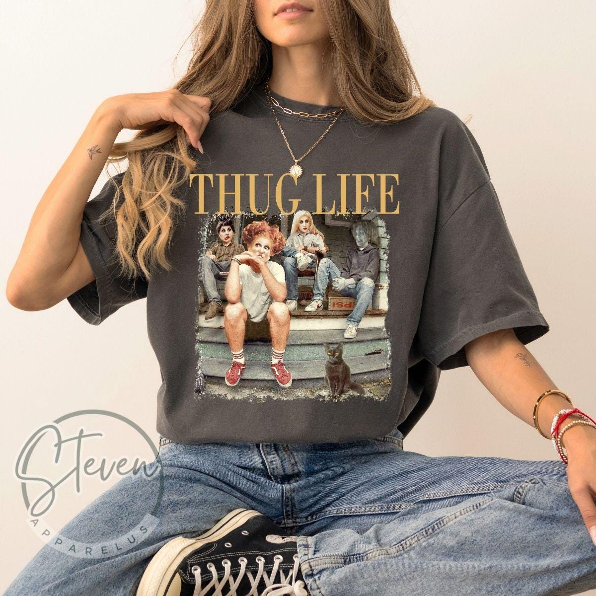 Retro Witches Movie Png, Thug Life Retro Halloween Character Png, Bad ...