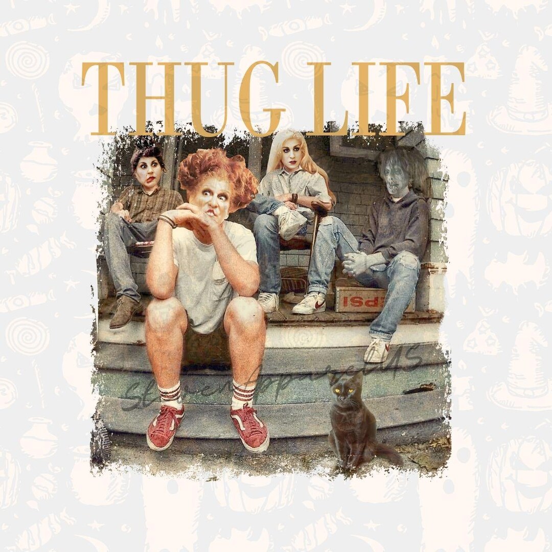 Retro Witches Movie Png, Thug Life Retro Halloween Character Png, Bad ...