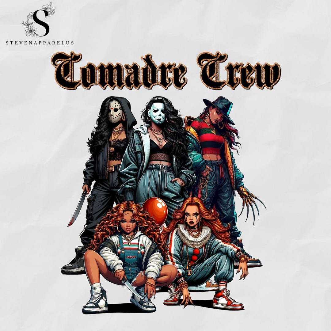 Comadre Crew Horror Movie Png, Girls Movie Killer Png, Retro Halloween ...