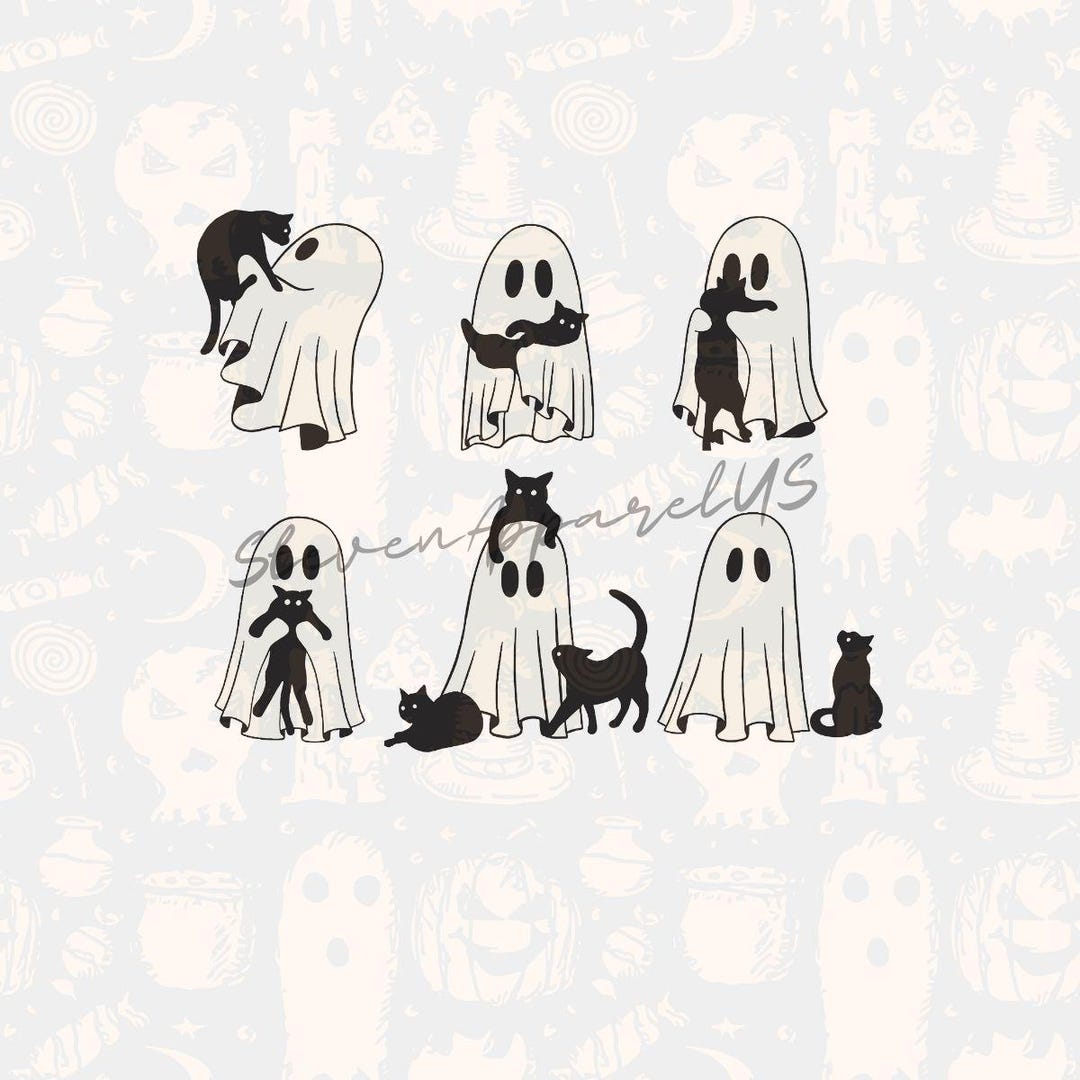 Сute Ghost Cats Png, Ghost Cats PNG, Boo Png, Halloween Png, Ghost Cats ...