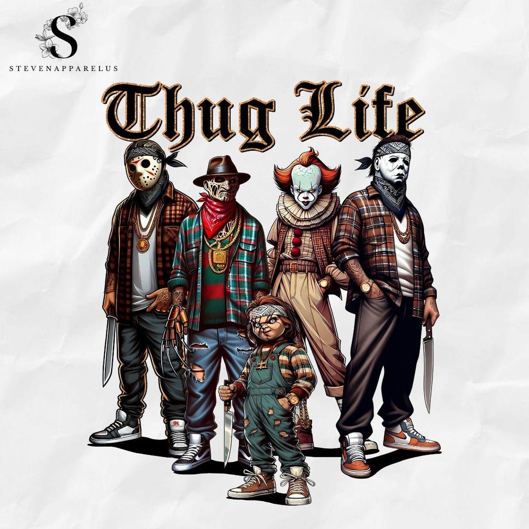 Spooky Season Png, Halloween Horror Thug Life Movie Characters Png ...