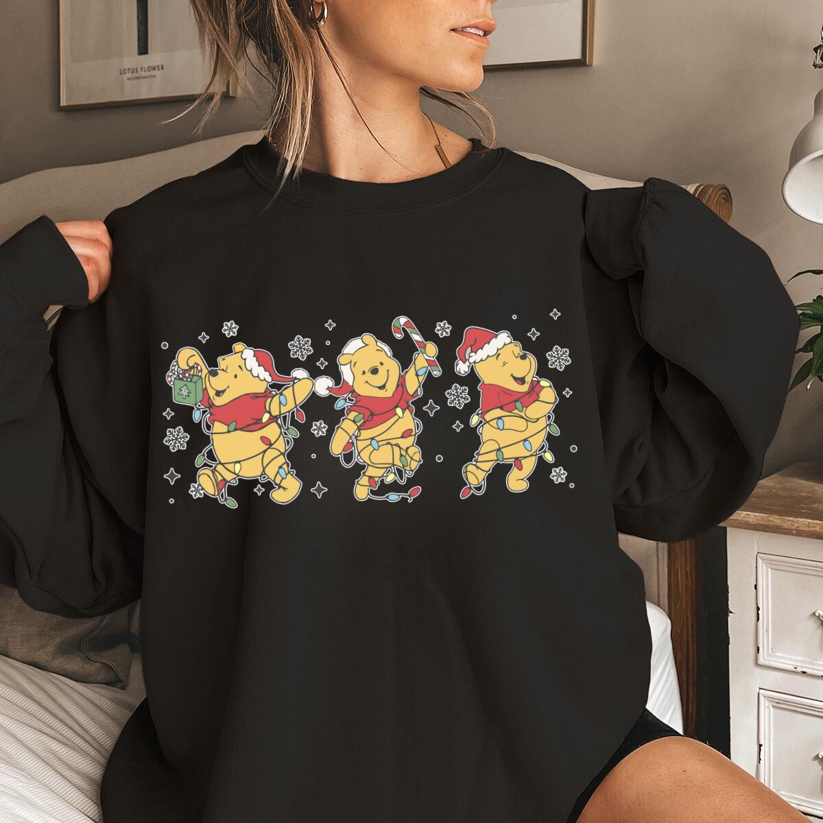 Vintage Winnie the Pooh Christmas Png, Santa Pooh Bear Christmas Lights ...