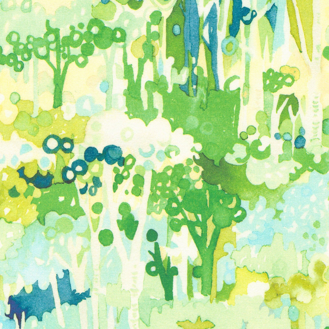 MODA Whimsy Wonderland Woodland Scene by Momo Green 100% Cotton ...
