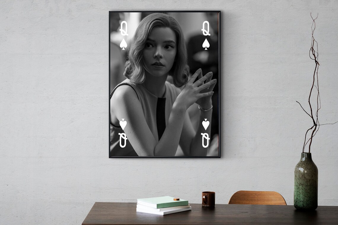 Queen Gambit Poster Playing Card Wall Art Digital Art Print - Etsy