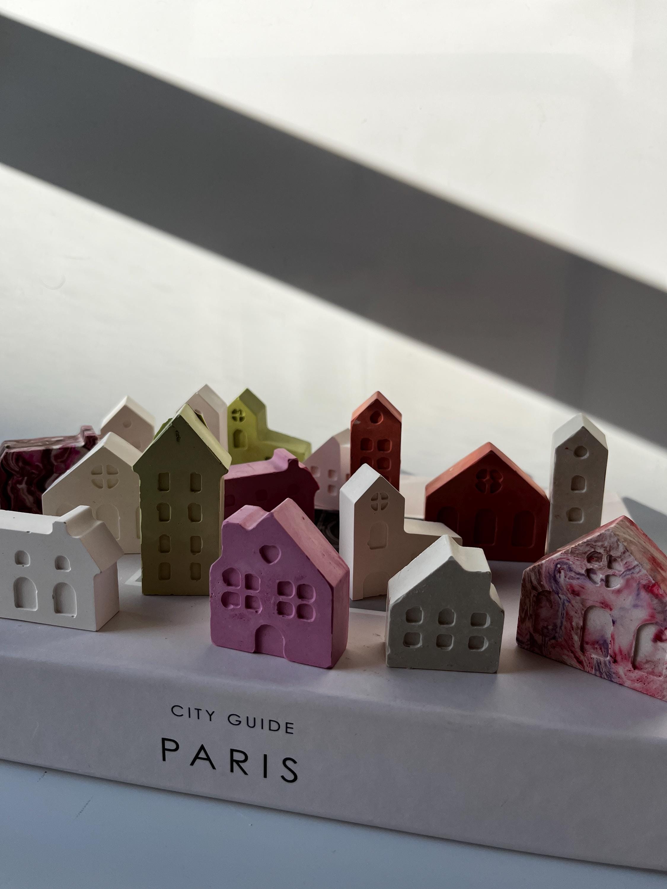 Concrete Nordic House Statues: Scandinavian Decor, Set of 10 - Etsy