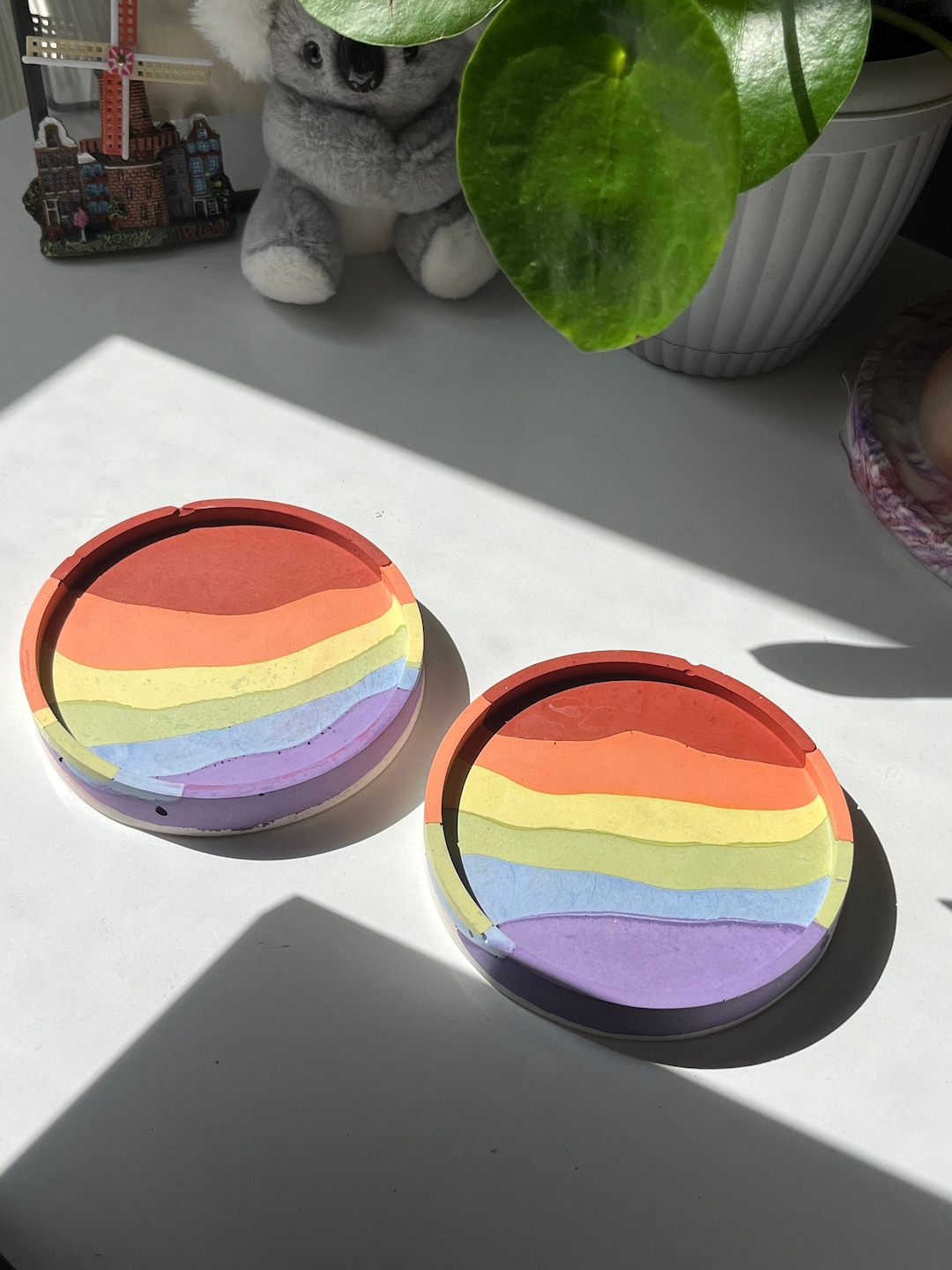 LGBTQ Pride Coaster Organizer LGBTQ Home Decor Rainbow Design Trinket ...