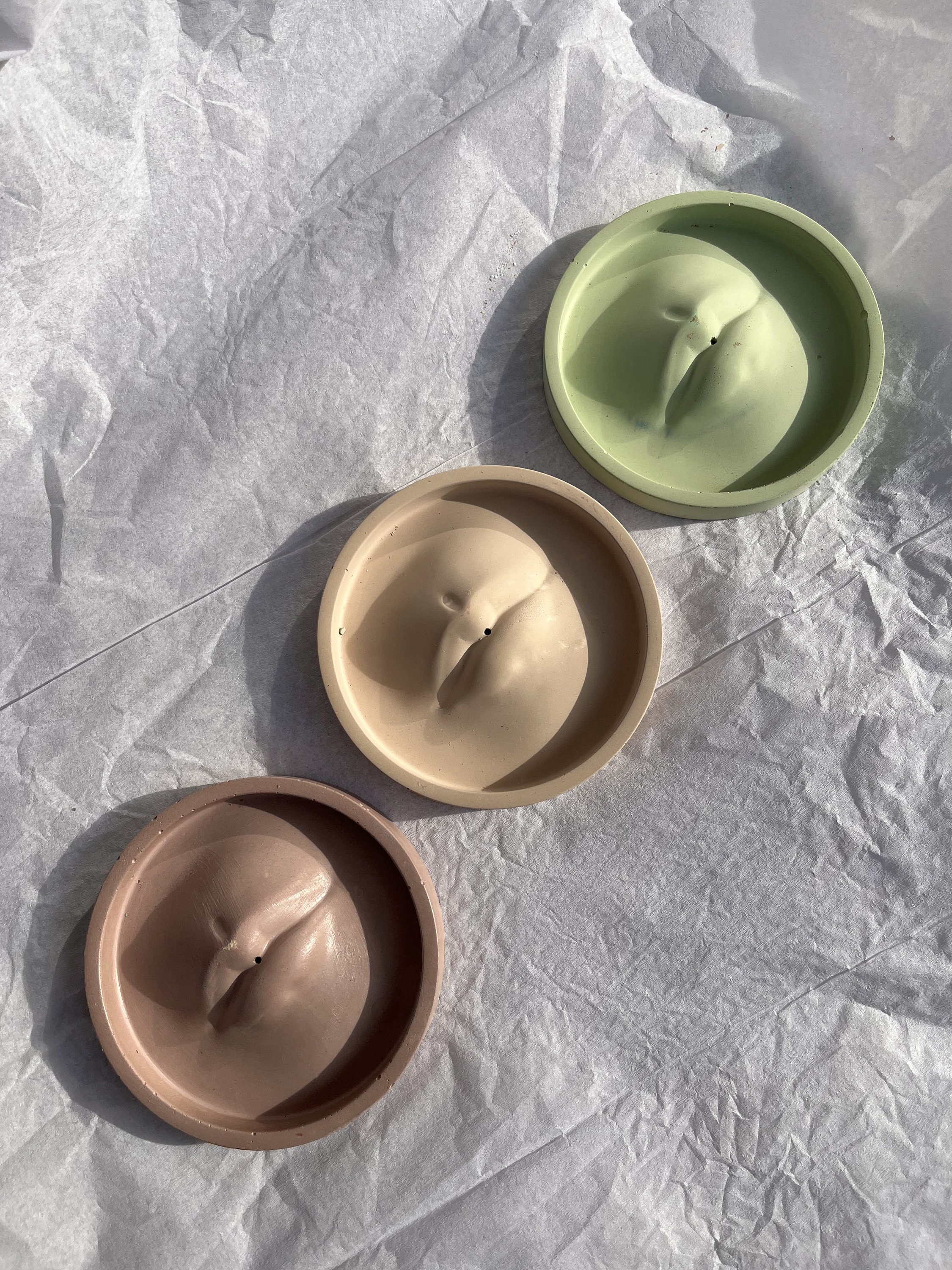 Concrete Lip Shaped Incense Burner Handmade Censer Incense Holder ...