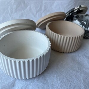 Handmade Ribbed Concrete Jewelry Box: Elegant Storage Decor - Etsy