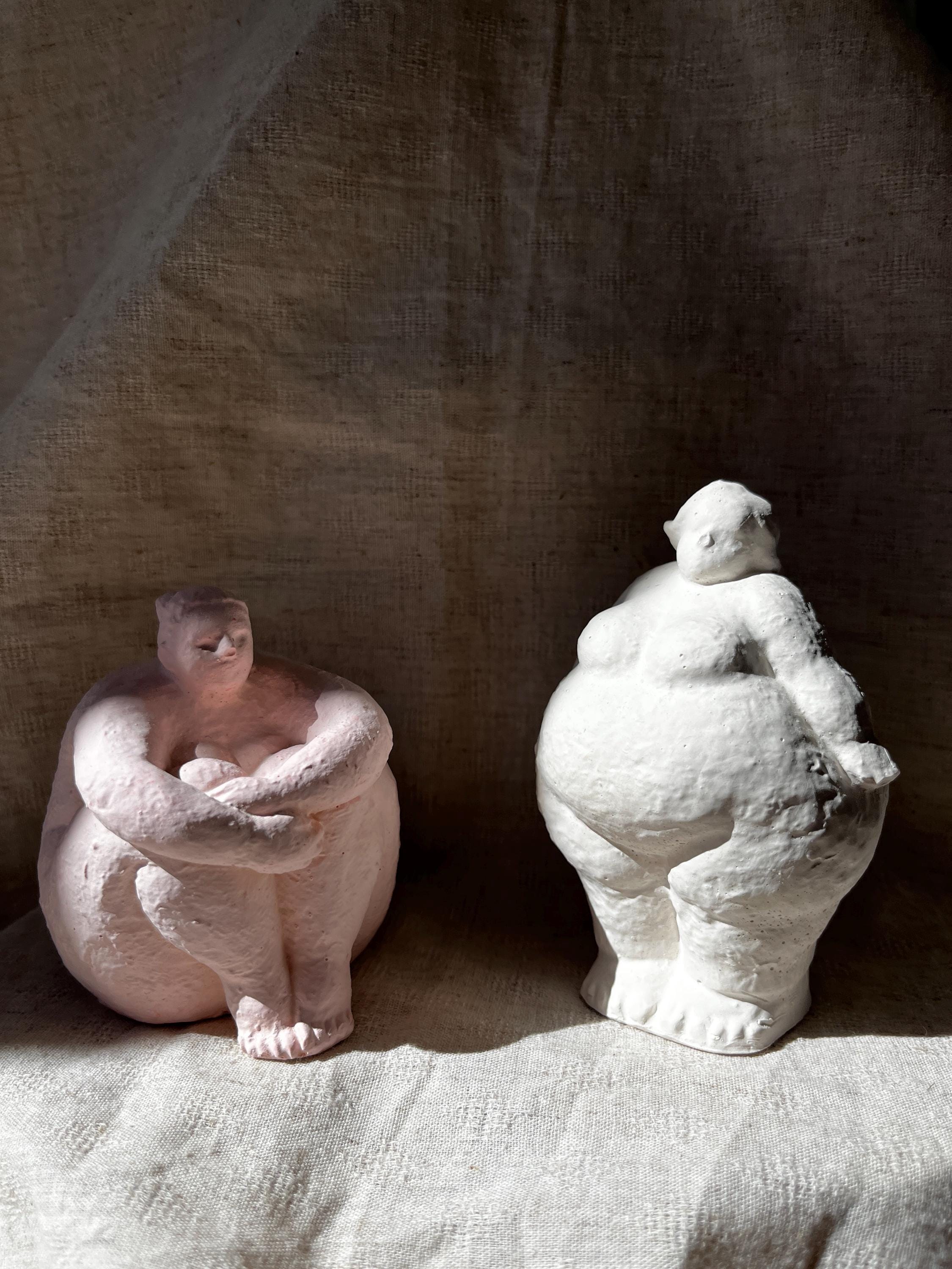 Nordic Concrete Woman Statue: Plus Size Yoga Figure, Lady, Scandinavian ...