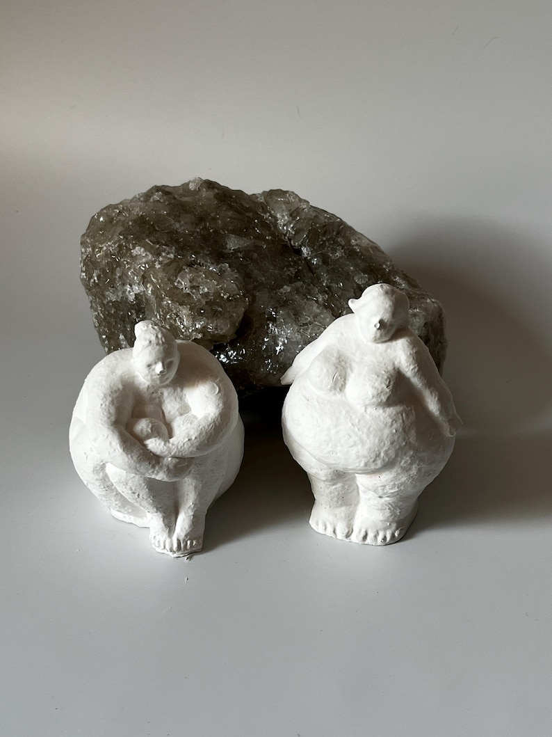 Nordic Concrete Woman Statue: Plus Size Yoga Figure, Lady, Scandinavian ...