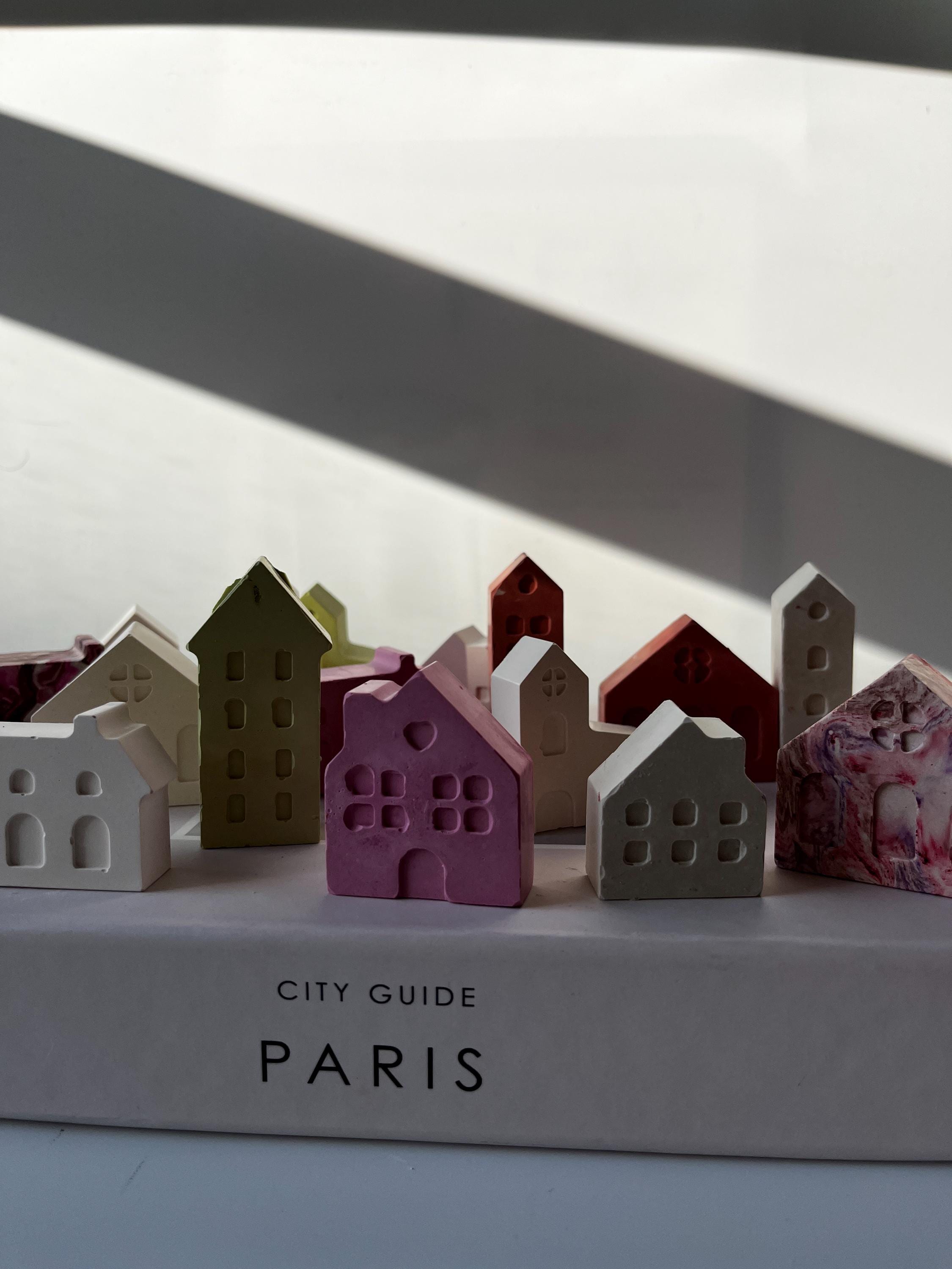Concrete Nordic House Statues: Scandinavian Decor, Set of 10 - Etsy