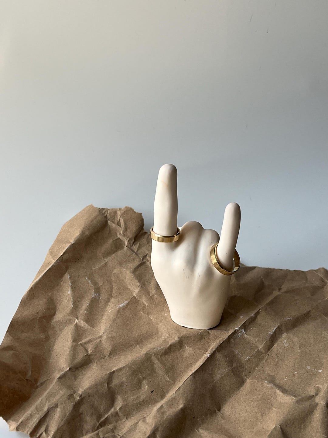 Concrete Rock on Hand | Rock and Roll | Ring Holder | Hand Statue ...