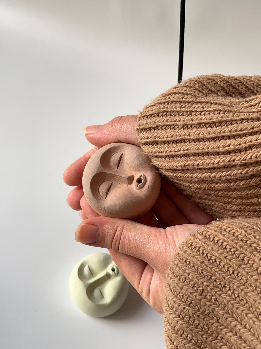 Human Face Incense Stick Holder, Small Spiritual , Scandinavian Home ...