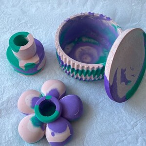 Handmade Ribbed Concrete Jewelry Box: Elegant Storage Decor - Etsy