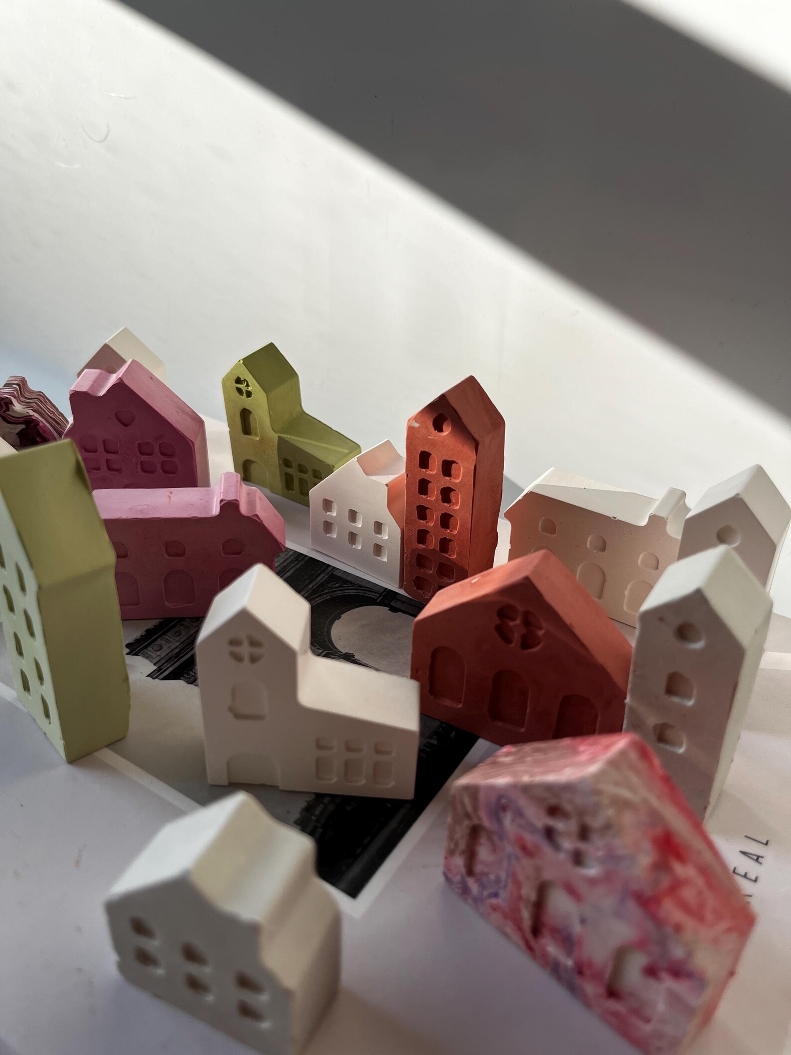 Concrete Nordic House Statues: Scandinavian Decor, Set of 10 - Etsy