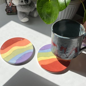 Handmade LGBTQ Pride Trinket Tray: Rainbow Home Decor, Colorful Coaster ...