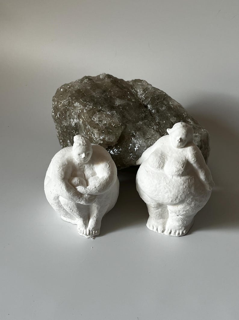 Nordic Concrete Woman Statue: Plus Size Yoga Figure, Lady, Scandinavian ...