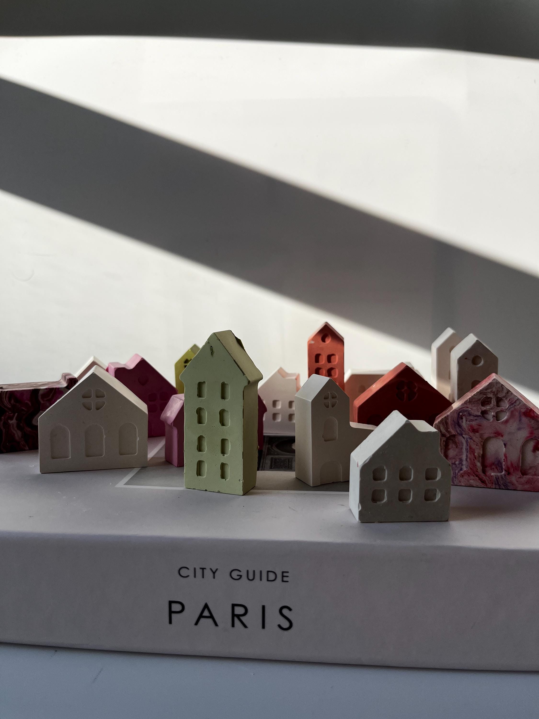 Concrete Nordic House Statues: Scandinavian Decor, Set of 10 - Etsy