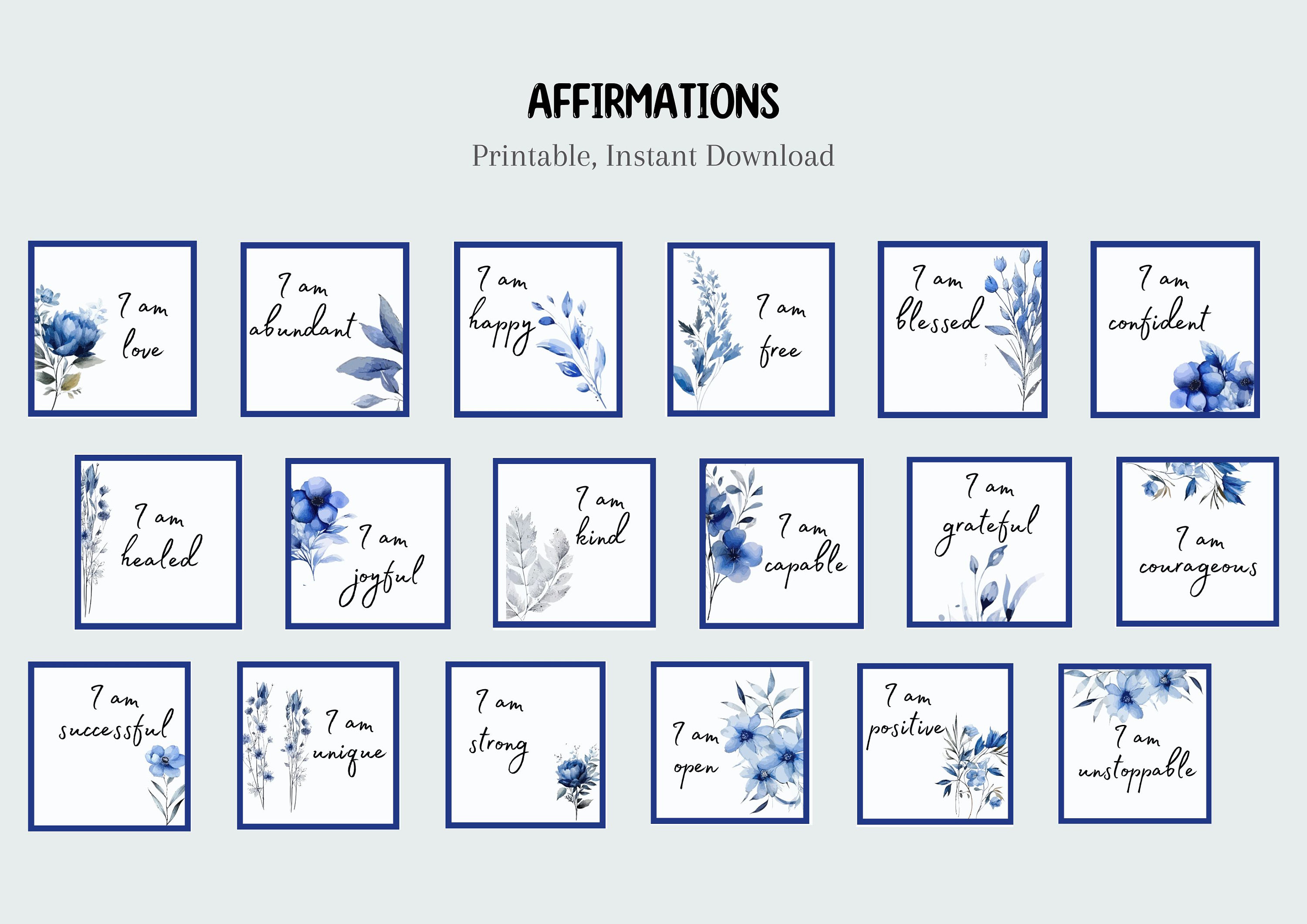 Digital Printable Affirmation Cards - Etsy