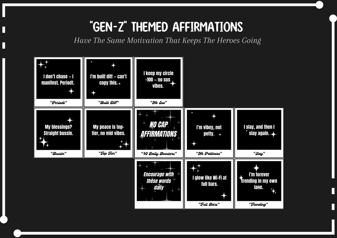 Gen Z-themed Affirmation Cards | “main Character Energy” Deck | Digital ...