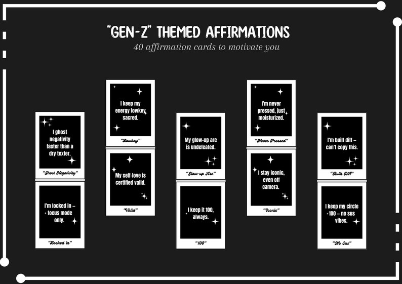 Gen Z-themed Affirmation Cards | “main Character Energy” Deck | Digital ...