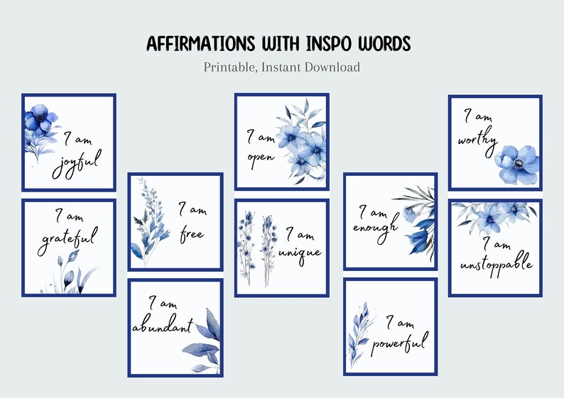 Digital Printable Affirmation Cards - Etsy