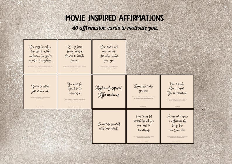 Movie-themed Affirmations | Printable Digital Download | Positive ...