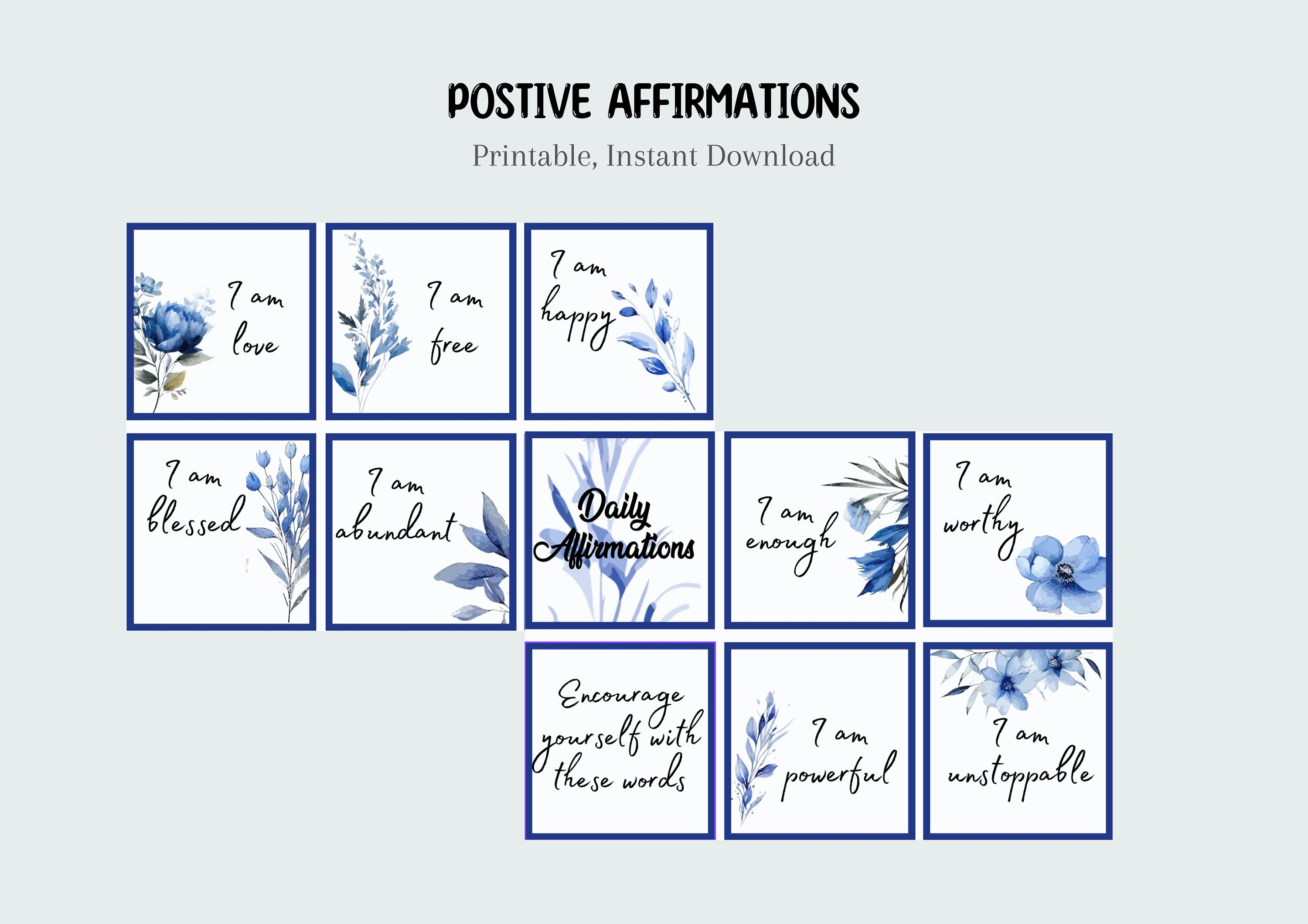 Digital Printable Affirmation Cards - Etsy