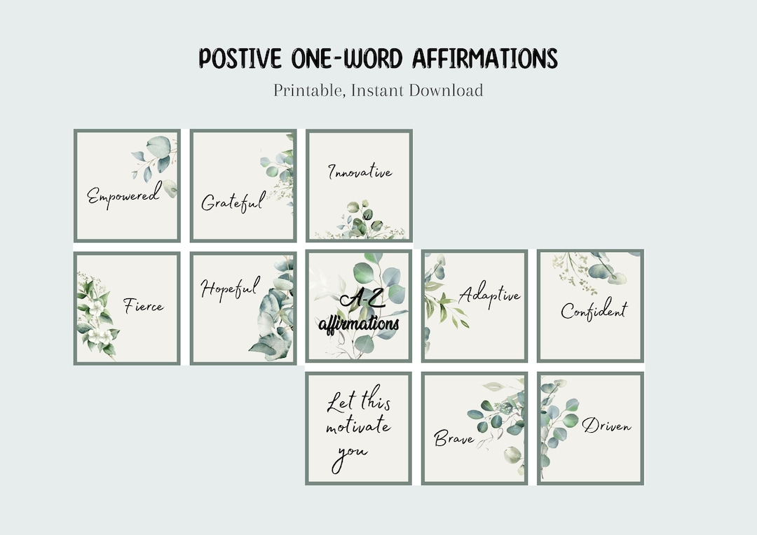 Positive One-word Digital Affirmation - Etsy