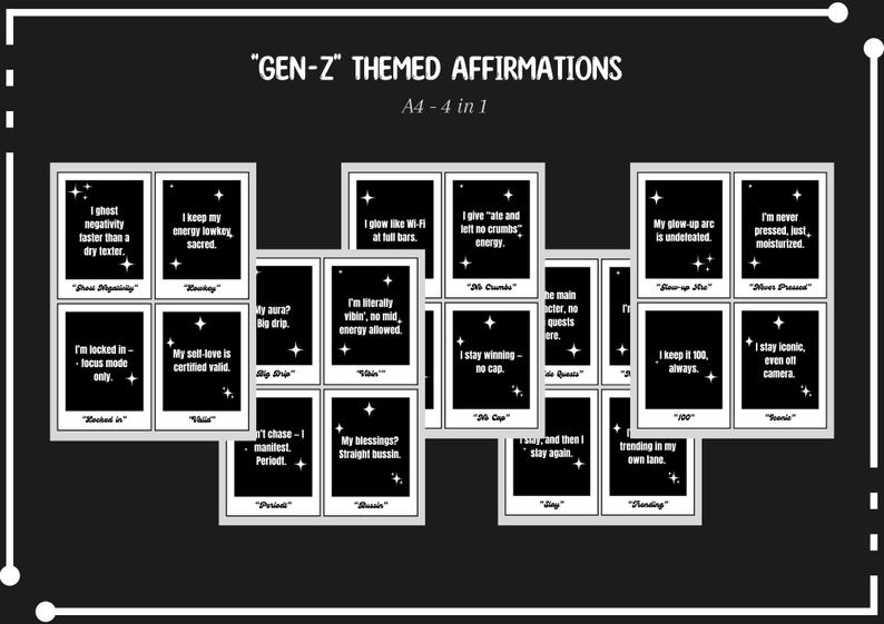 Gen Z-themed Affirmation Cards | “main Character Energy” Deck | Digital ...