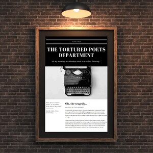 The Tortured Poets Department Poster Featuring Iconic Lines From the ...