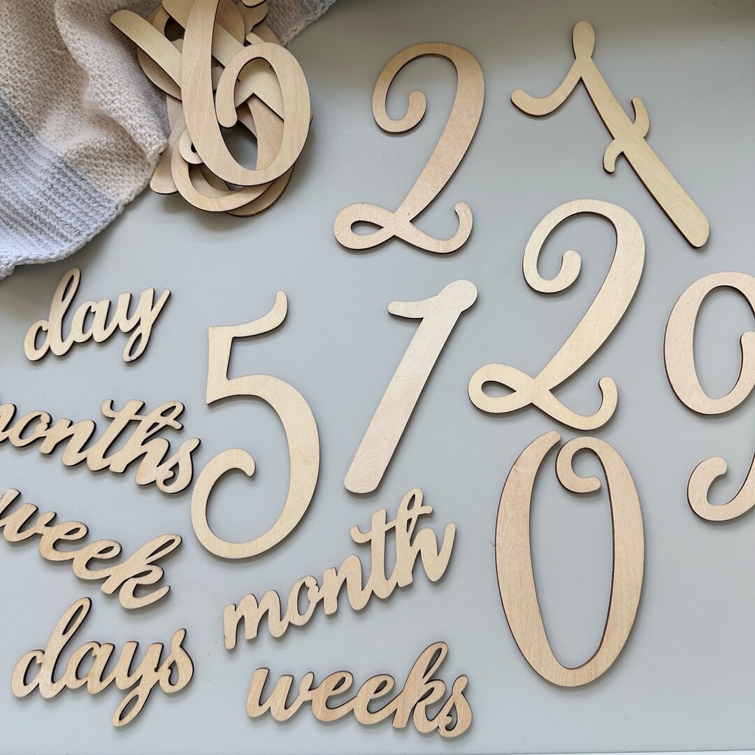 Wooden Baby Milestone Numbers - Etsy