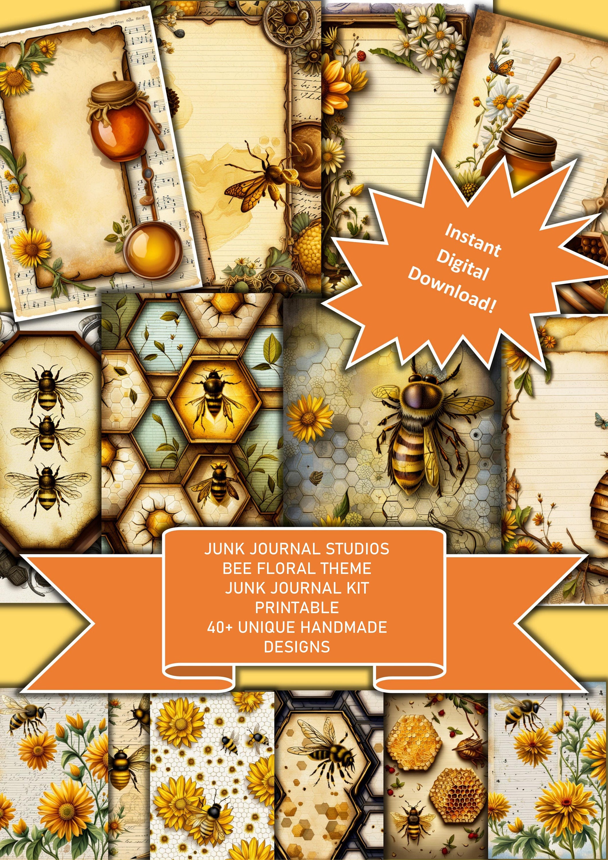 Busy Bee, Junk Journal Kit, Beekeeper, Bees, Vintage, Hive, Junk ...