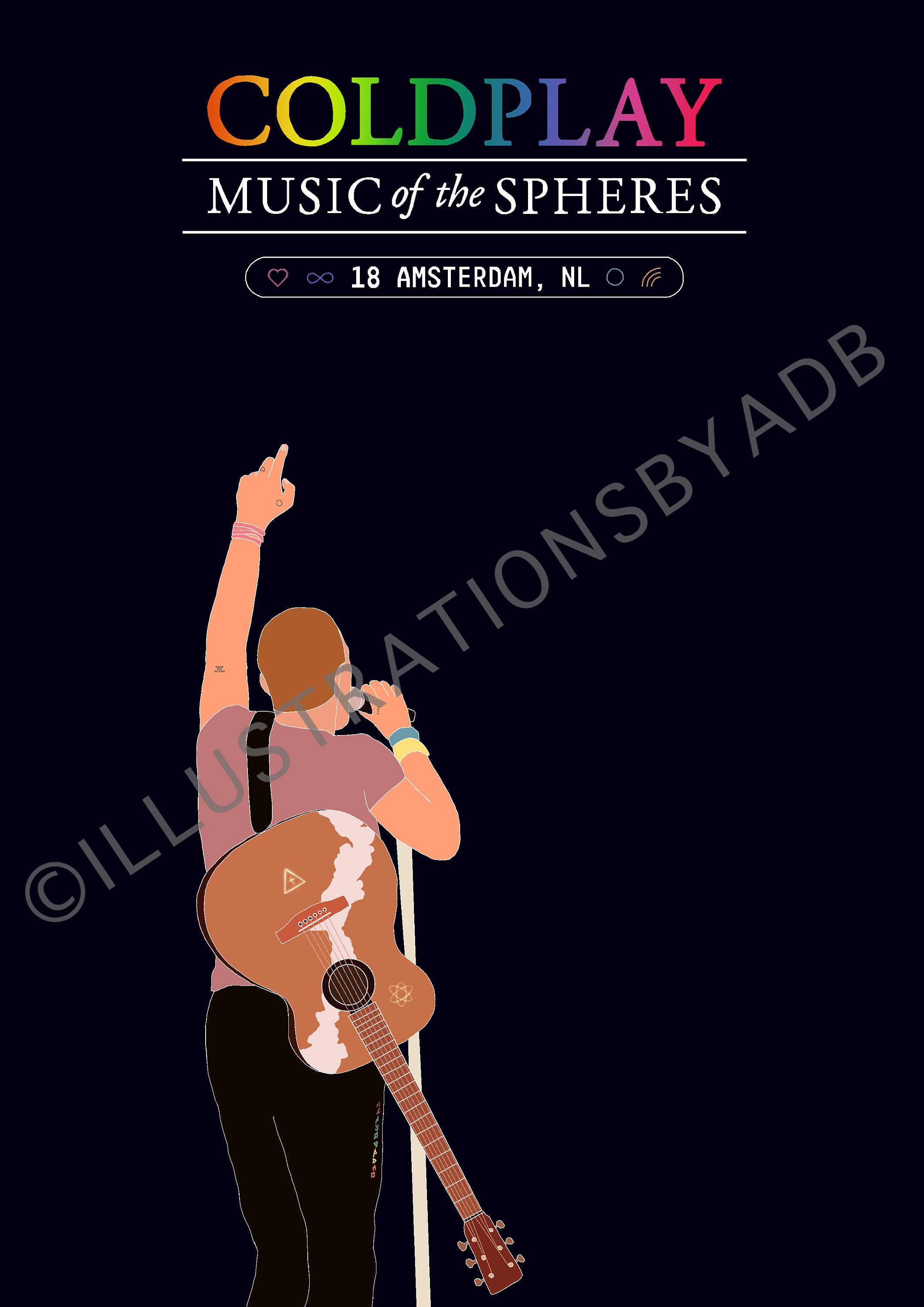 Coldplay - Music of the Spheres - Poster - Amsterdam 2023 sold by ...
