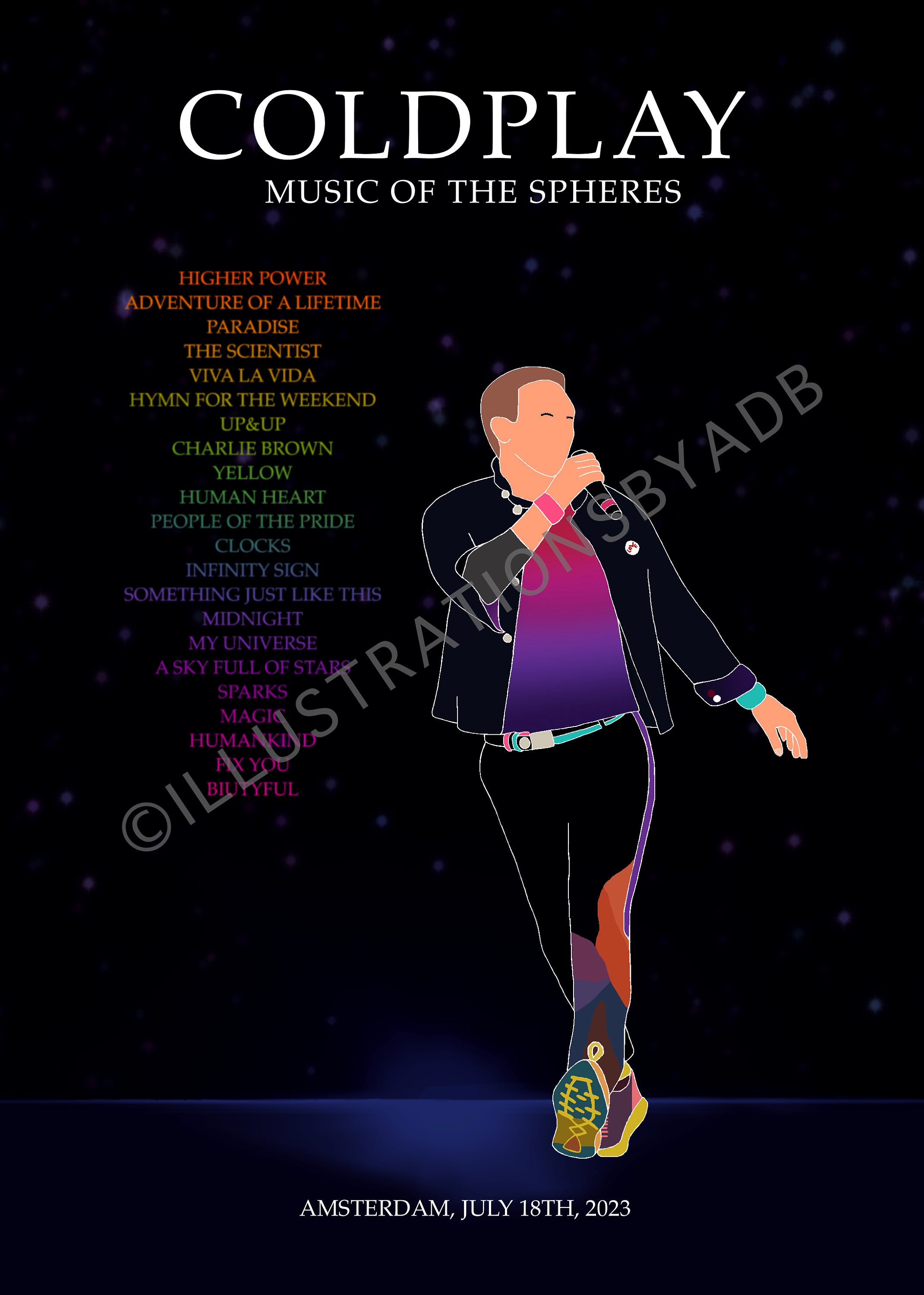 Coldplay - Music of the Spheres - Poster - Europe 2023 sold by Clatter ...