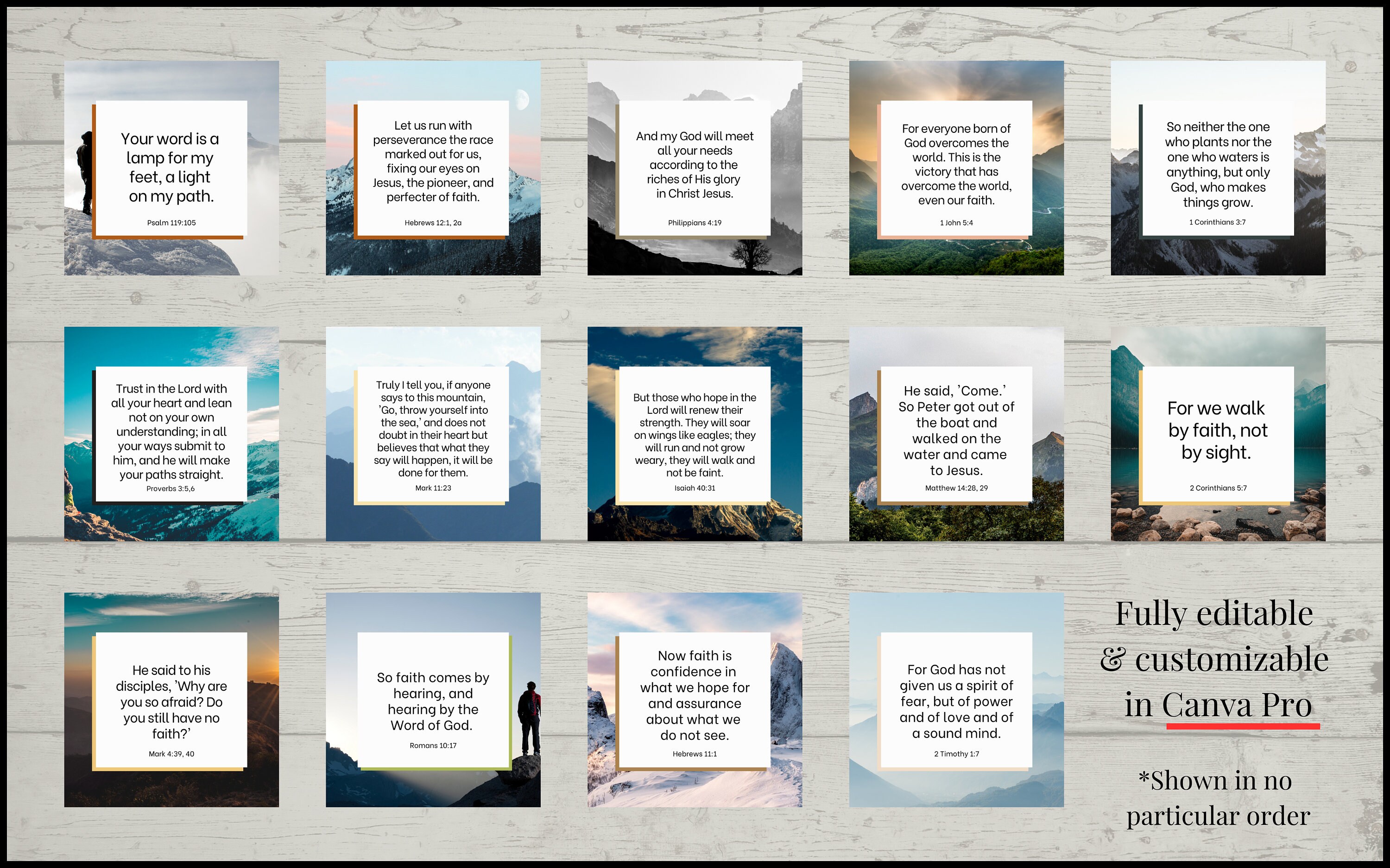 Editable Faith Scriptures Bundle for Church Social Media - Etsy