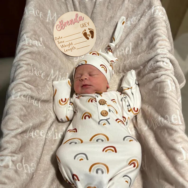 Baby Announcement Sign, Custom Baby Name With Birth Stats, Baby Name ...