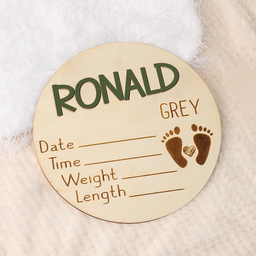 Baby Announcement Sign, Custom Baby Name With Birth Stats, Baby Name ...